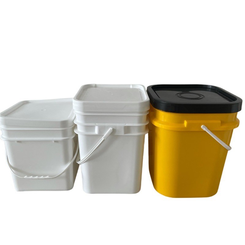 15L Plastic Pail Supply Clear Square Bucket Food Safe Custom Print ...