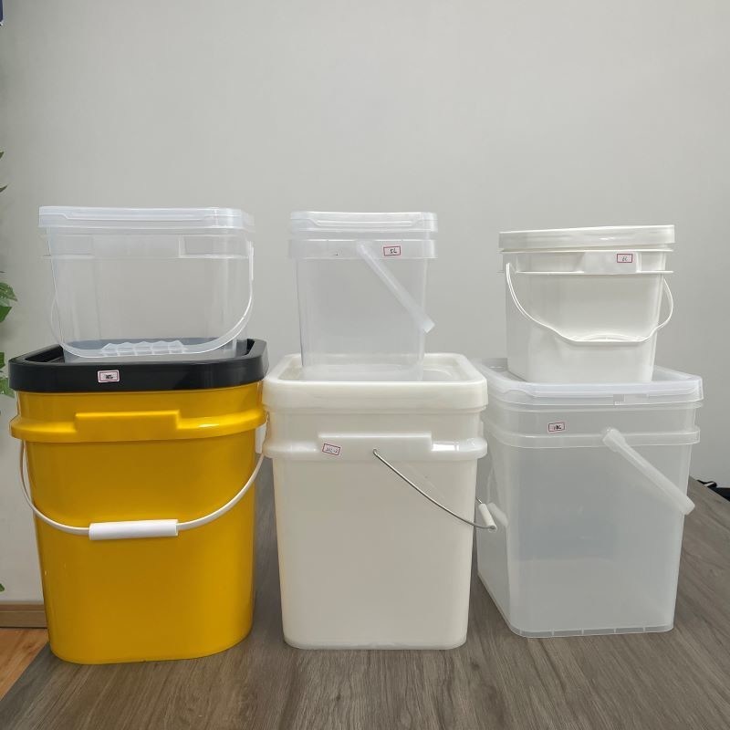 GAP/ISO/FDA Certificate 4 Gallon Clear Square Plastic Bucket for ...