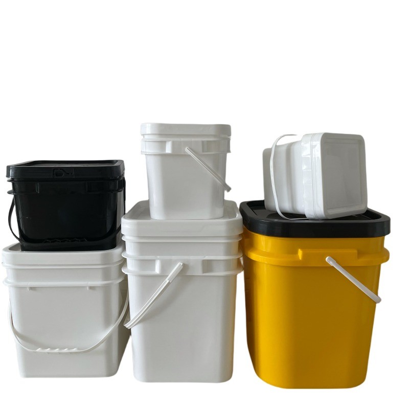 Custom Color Printing Logo Square Plastic Pail With Handle for Snack ...