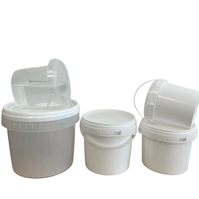500ml Round PP Plastic Bucket with Lid and Handle for Peanut Butter ...