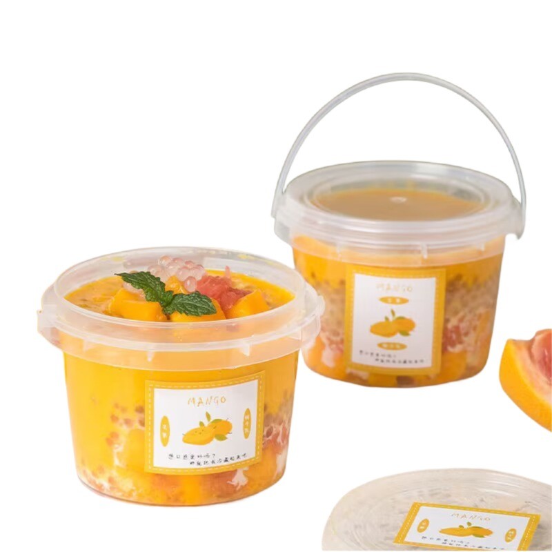 1000 ml Customized Tubs Drink Sauce Food Bucket with Lid Printing Heat ...
