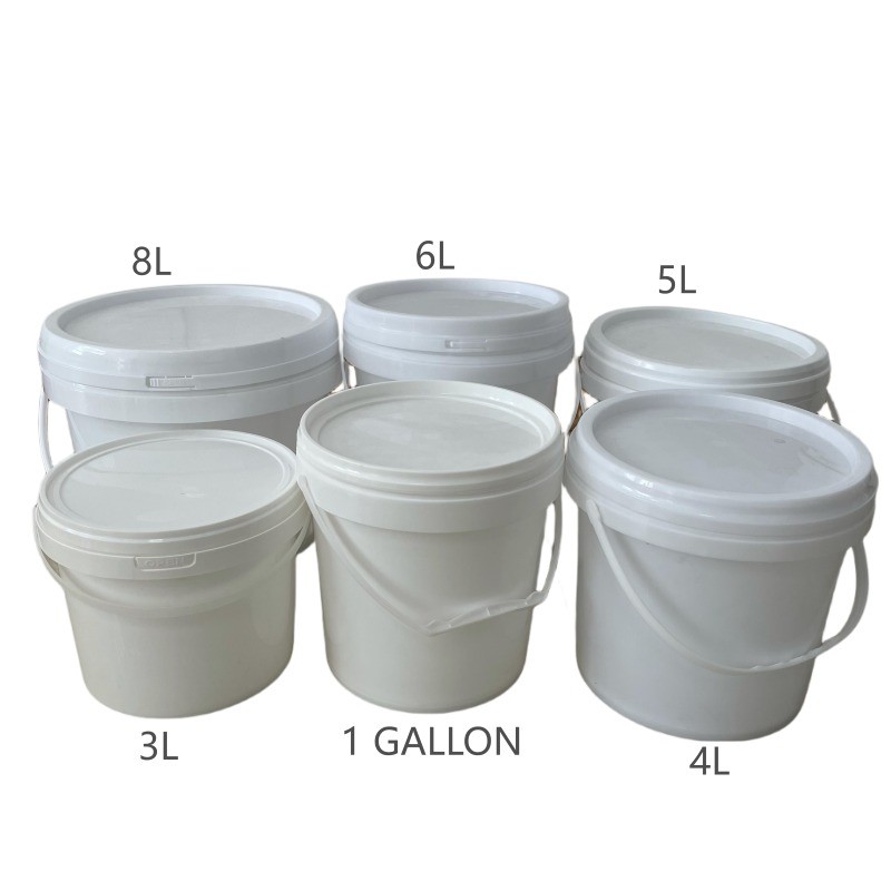 Plastic Bucket with Lid Hot Stamping Surface Handling Round Shape