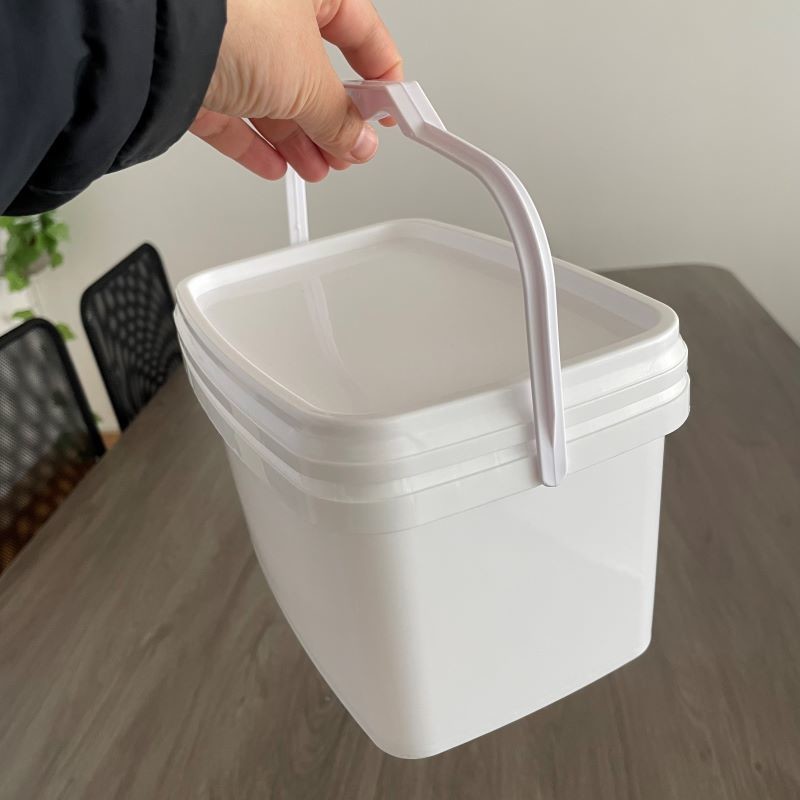 HDPE 3 Liter Rectangle Plastic Bucket with Lid and Handle Accessories ...
