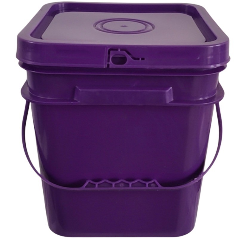 Black Bucket 10 Liter Plastic Pail with Lid Sturdy and HDPE Material