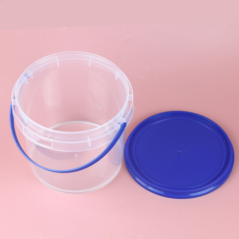 5L Clear Transparent Plastic Bucket Pails for Food Packaging Round ...
