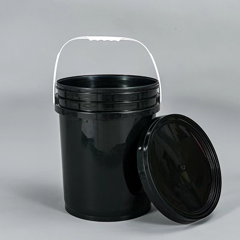 20L Black Plastic Bucket for Tools Buckets Lid and Handle Accessory Package
