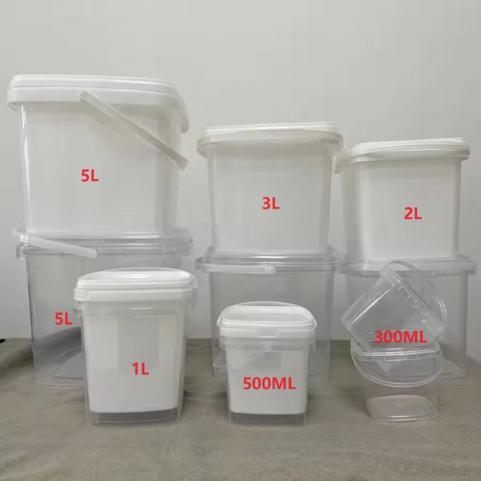 Food Grade Plastic Pail with Lids and Handle 500ml 750ml 1L 2L 3L 5L ...